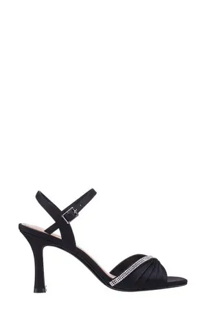 Nina Agnes Satin Sandal - Black