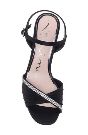 Nina Agnes Satin Sandal - Black