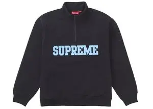 Supreme Collegiate Half Zip Pullover - Black