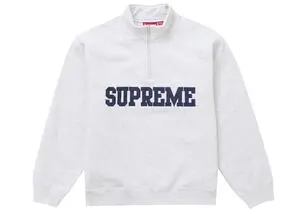 Supreme Collegiate Half Zip Pullover - Ash Grey