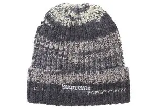 Supreme Space Dye Stripe Beanie - Black