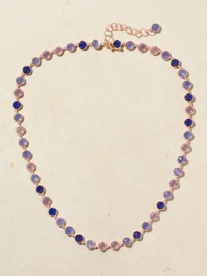 Irene Neuwirth Classic 18-karat Rose Gold Multi-stone Necklace - Purple