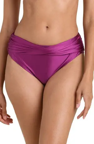La Blanca Earth Twisted Bikini Bottom - Berry