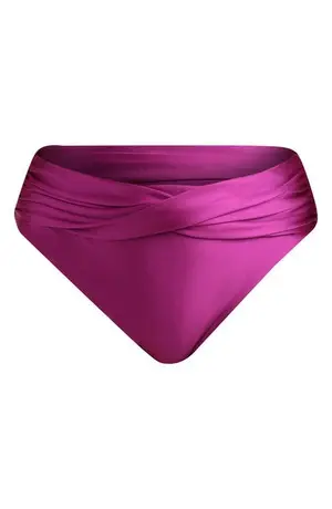 La Blanca Earth Twisted Bikini Bottom - Berry