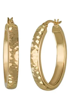 Bony Levy 14k Gold Textured Hoop Earrings - 14k Yellow Gold