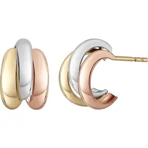 Bony Levy 14k Gold Hoop Earrings - 14k White Yellow Gold