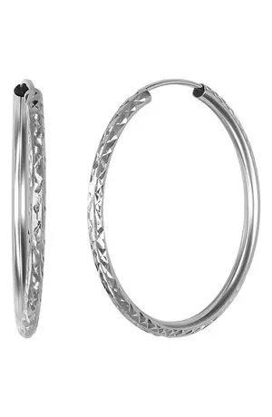 Bony Levy 14k Gold Hoop Earrings - 14k White Gold