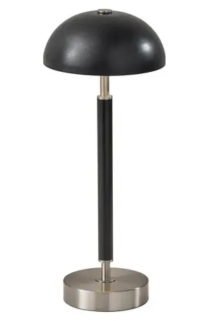 ADESSO Ronny Cordless Led Table Lamp - Black Wood / Brushed Steel