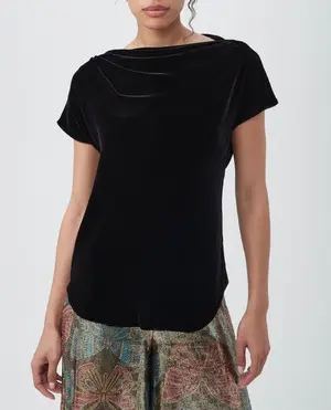 Trina Turk Sintha Velvet Top - Black