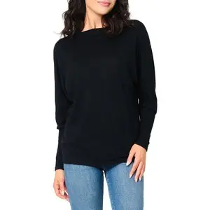 GIBSONLOOK Slouchy Boatneck Top - Black