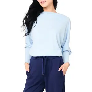 GIBSONLOOK Slouchy Boatneck Top - Cashmere Blue