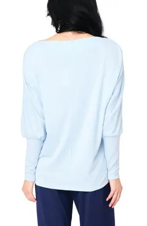 GIBSONLOOK Slouchy Boatneck Top - Cashmere Blue