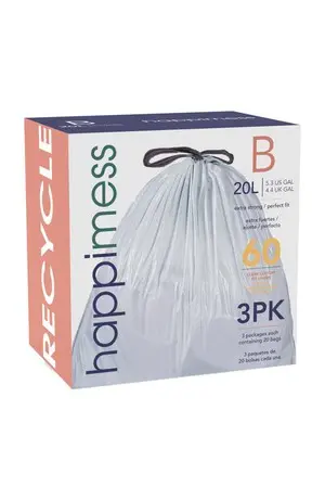HAPPIMESS 8-gallon Drawstring Trash Can Liner - Unscented - Clear
