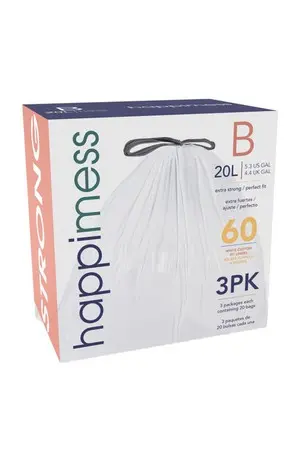 HAPPIMESS 8-gallon Drawstring Trash Can Liner - Unscented - White