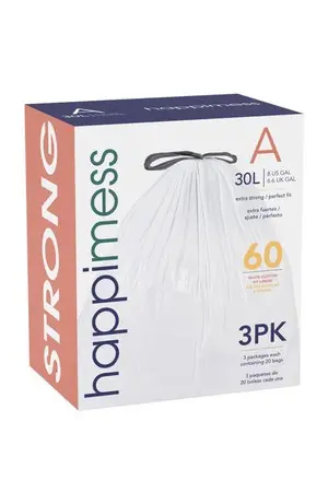 HAPPIMESS 8-gallon Drawstring Trash Can Liner - White: 8gal