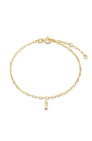 ANA LUISA Gold Charm Letter Bracelet - I
