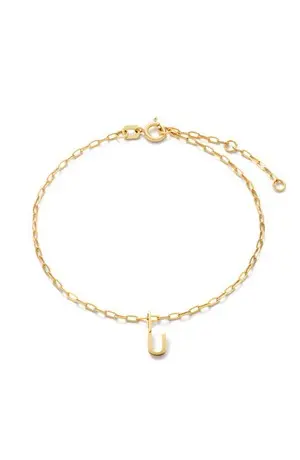 ANA LUISA Gold Charm Letter Bracelet - U