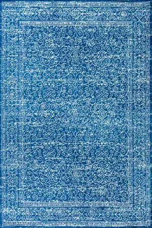JONATHAN Y Ferro Filigree Area Rug Blue