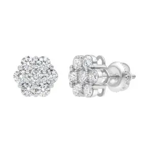 Diamond Flower Earrings