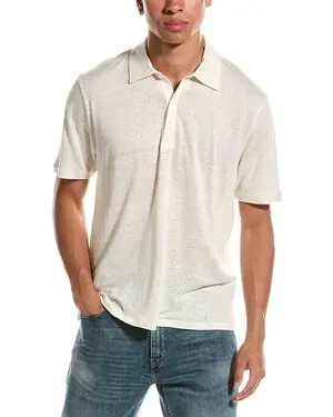 Rag & Bone Classic Linen Polo Shirt - White