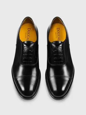 DOUCAL'S Leather Cap Toe Oxford Shoes