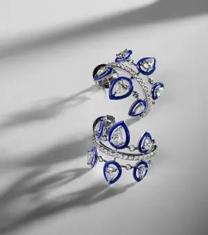 KAMYEN Tulip 18kt White Gold Diamond Earrings