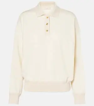 Loro Piana Cocooning Cashmere Polo Sweater White