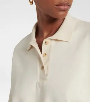 Loro Piana Cocooning Cashmere Polo Sweater - White