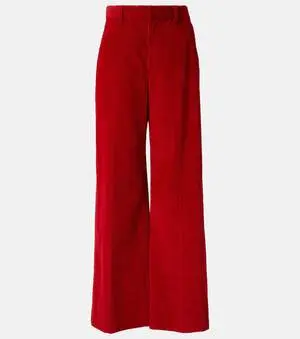 Brunello Cucinelli High-rise Wide-leg Corduroy Trousers - Red