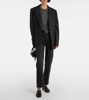 FRAME Le Sleek High-rise Straight Jeans - Black