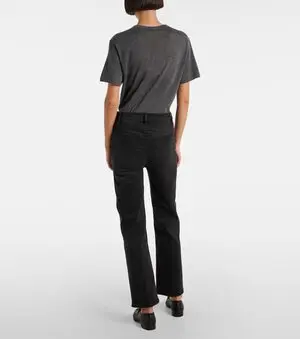 FRAME Le Sleek High-rise Straight Jeans - Black