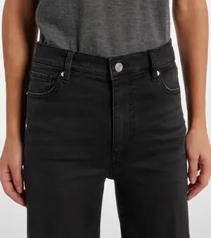 FRAME Le Sleek High-rise Straight Jeans - Black