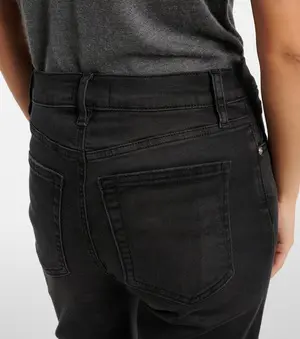 FRAME Le Sleek High-rise Straight Jeans - Black