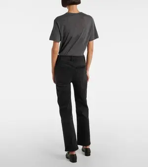 FRAME Le Sleek High-rise Straight Jeans - Black