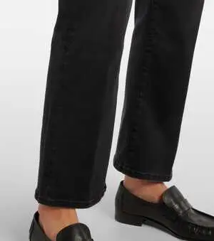 FRAME Le Sleek High-rise Straight Jeans - Black