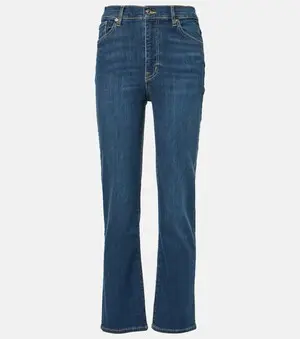 FRAME Le Sleek High-rise Straight Jeans - Blue