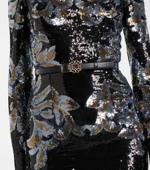 Elie Saab Printed Sequined Gown