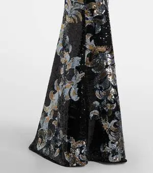 Elie Saab Printed Sequined Gown