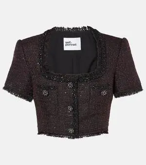Long Sleeve Tweed Blouses
