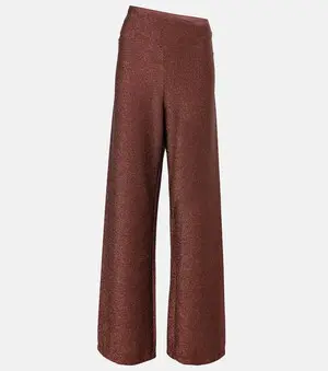 Johanna Ortiz Lamé High-rise Wide-leg Pants - Metallic
