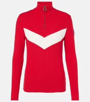 Fusalp Andromede Ribbed-knit Half-zip Sweater - Red