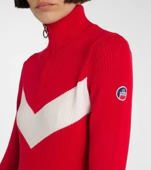 Fusalp Andromede Ribbed-knit Half-zip Sweater - Red