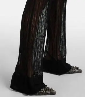 DIDU Knitted Wool Flared Pants