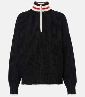 Brunello Cucinelli Half-zip Wool Sweater - Black
