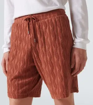 Frescobol Carioca Augusto Cotton Terry Jacquard Shorts - Brown
