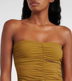 KARLA COLLETTO Gathered Bandeau One Piece Swimsuit - Green