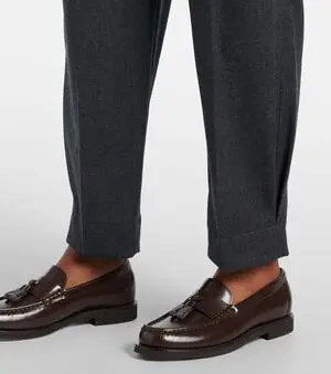 Brunello Cucinelli High-rise Wool Pants - Grey