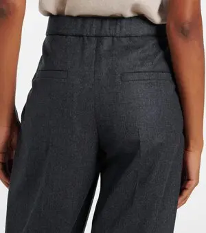Brunello Cucinelli High-rise Wool Pants - Grey
