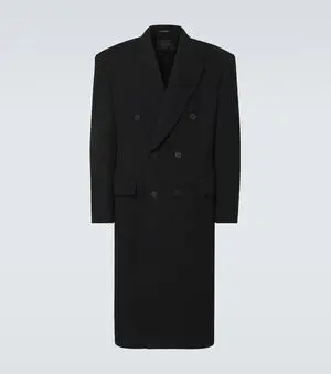 Balenciaga Double-breasted Overcoat - Black