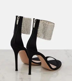 GIANVITO ROSSI Adore 105 Embellished Satin Sandals